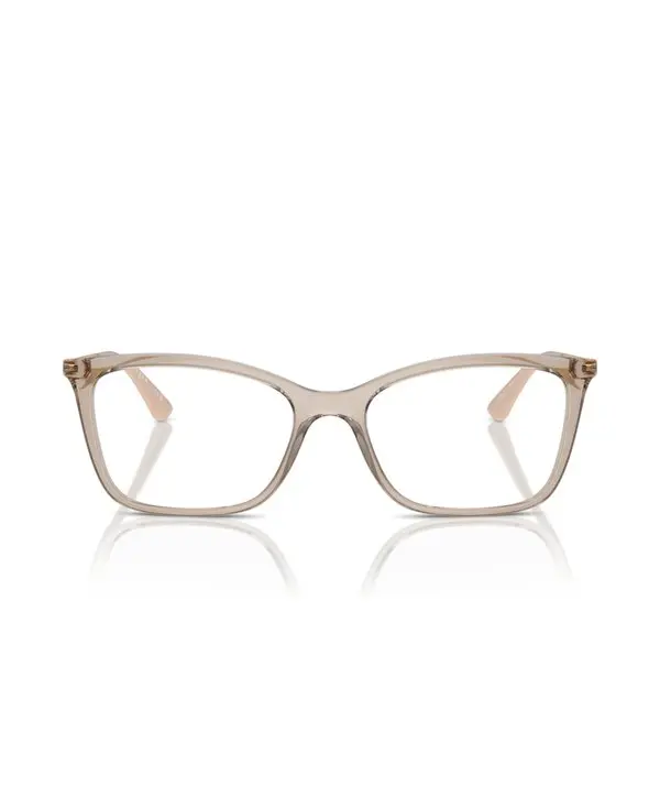 VOGUE EYEWEAR Butterfly Full Rim Eyeglasses With Rose Gold Tone Accents - Transparent Caramel
