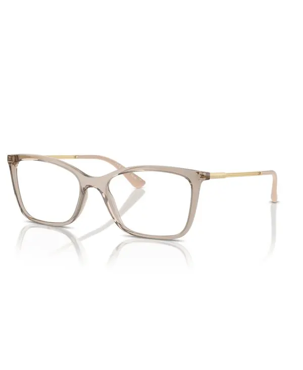 VOGUE EYEWEAR Butterfly Full Rim Eyeglasses With Rose Gold Tone Accents - Transparent Caramel