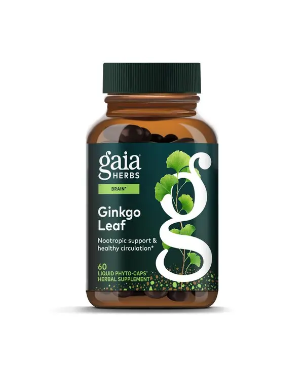 GAIA HERBS Ginkgo Leaf Traditionally Used To Support Healthy Circulation And Brain Function - No Color