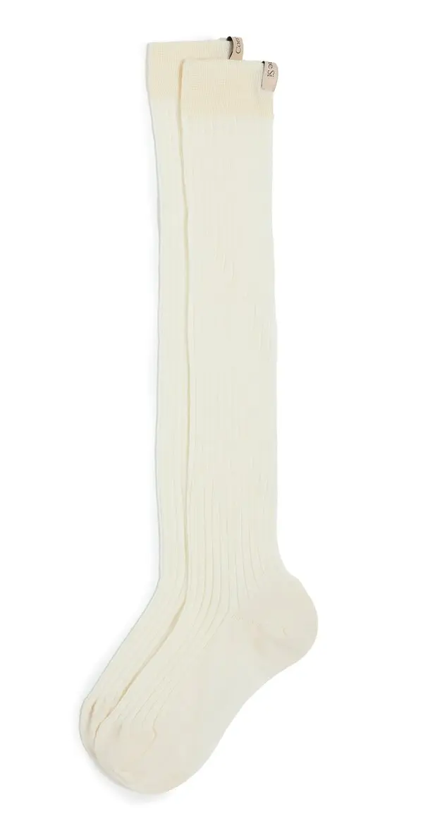 Comme Si Knee High Socks - Cream