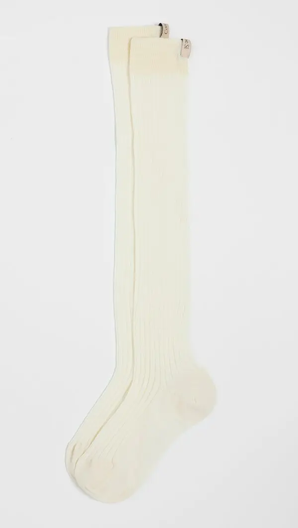Comme Si Knee High Socks - Cream