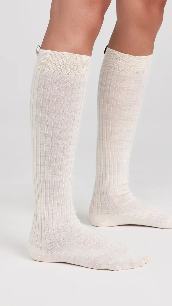 Comme Si Knee High Socks - Cream