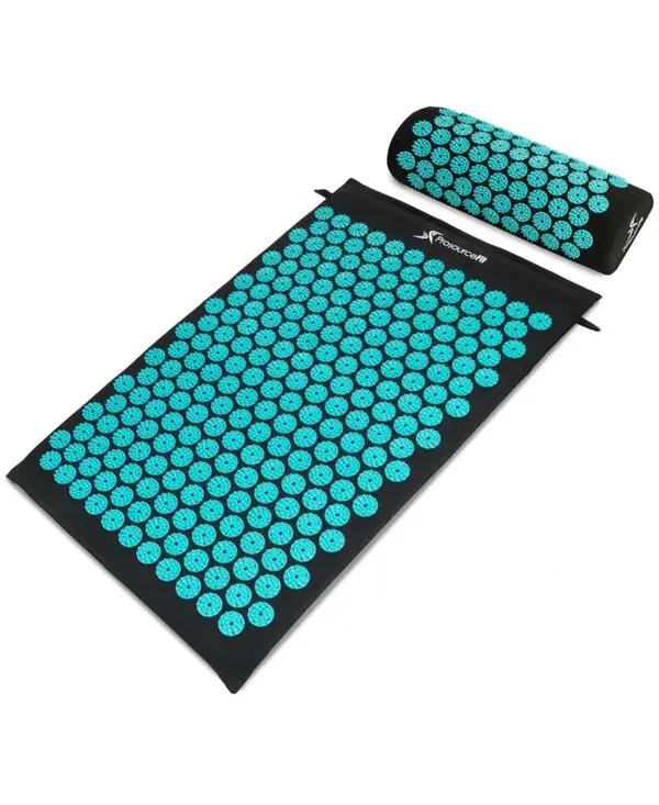 PROSOURCEFIT Acupressure Mat And Pillow Set - Black,aqua
