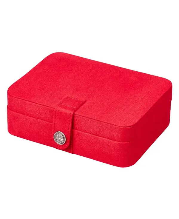 MELE & CO Giana Plush Fabric Jewelry Box With Lift Out Tray - Red