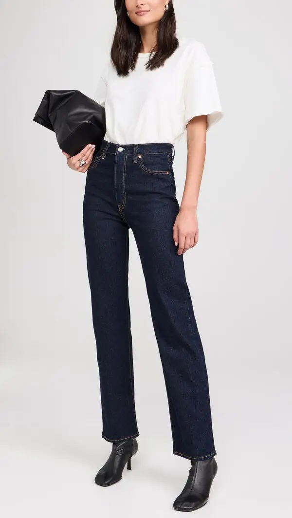 LEVI'S Ribcage Full Length Jeans - Small Course