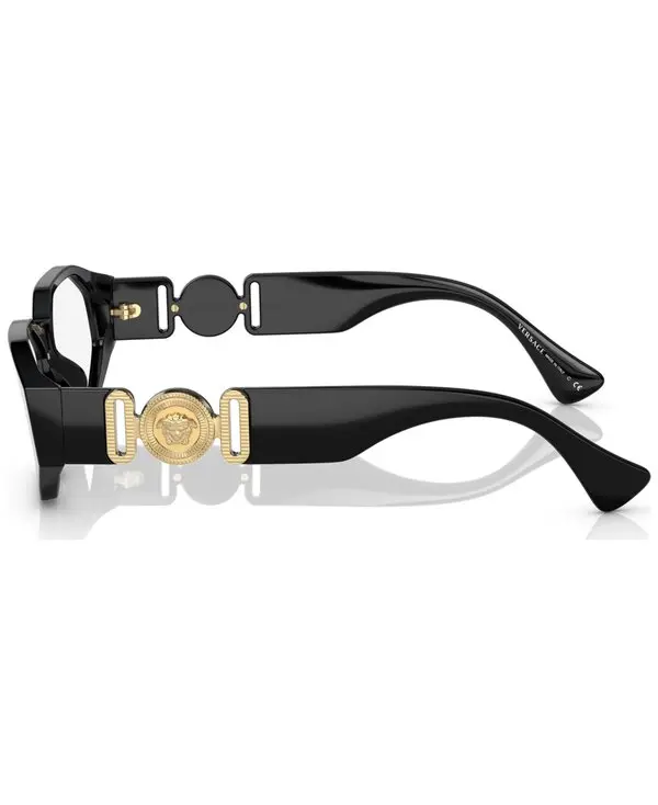 Versace Irregular Acetate Eyeglasses - Black