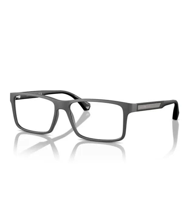 Emporio Armani Rectangle Eyeglasses - Matte Dark Grey