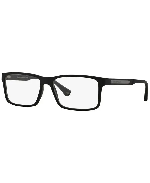 Emporio Armani Rectangle Eyeglasses - Rubber Black