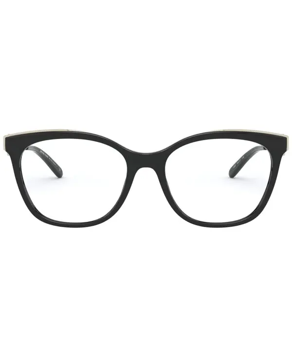 Michael Kors Square Eyeglasses With Embellished Logo - Black
