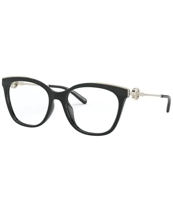 Michael Kors Square Eyeglasses With Embellished Logo - Black