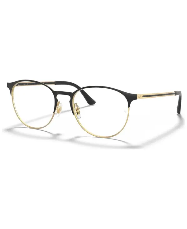 Ray-ban Round Eyeglasses - Black Gold-tone