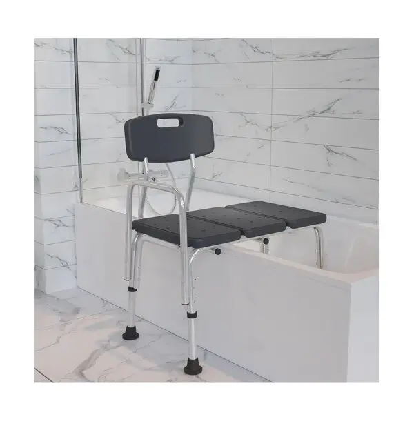 EMMA+OLIVER 300 Lb. Capacity Adjustable Bath & Shower Medical Transfer Bench Chair