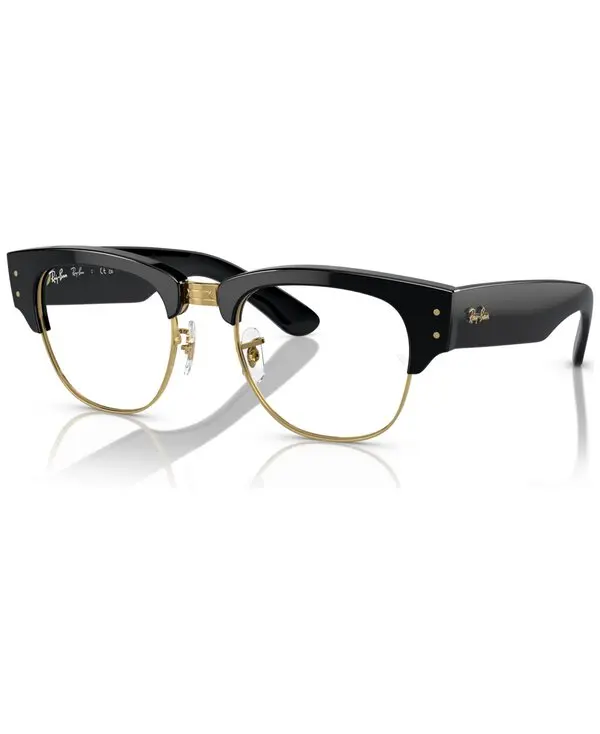 Ray-ban Clubmaster Eyeglasses - Black On Gold-tone