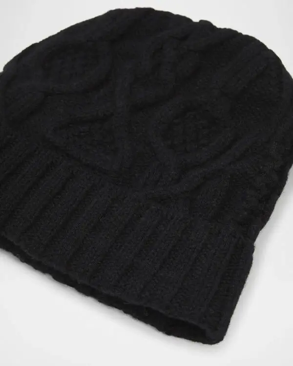 Alexander McQueen Skull Cable Knit Beanie - Black