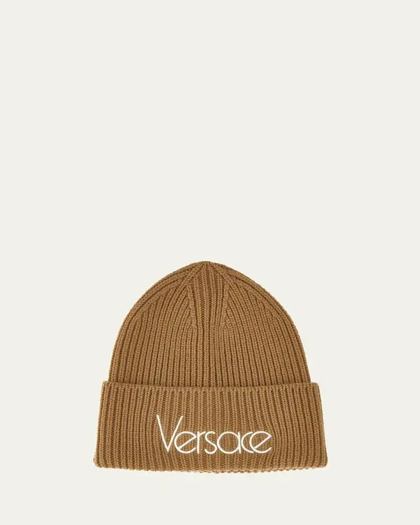 Versace 1978 Re-edition Logo Beanie - Biscuit
