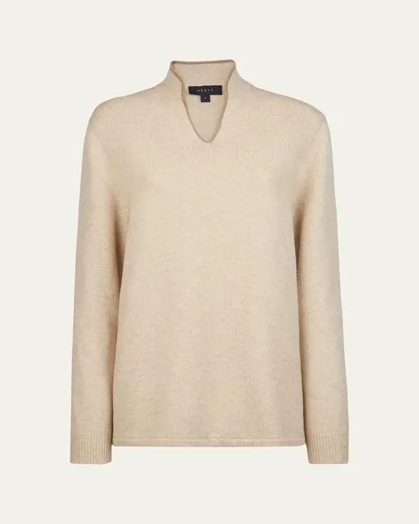 Sease Ellen Pull Cashmere V-neck Sweater - Oyster