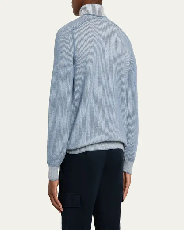 Sease Cashmere Ribbed Turtleneck Sweater