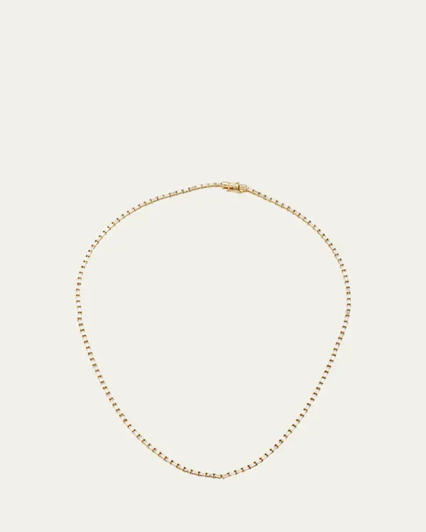 Lana Jewelry 14k Yellow Baguette Diamond Tennis Necklace - Gold
