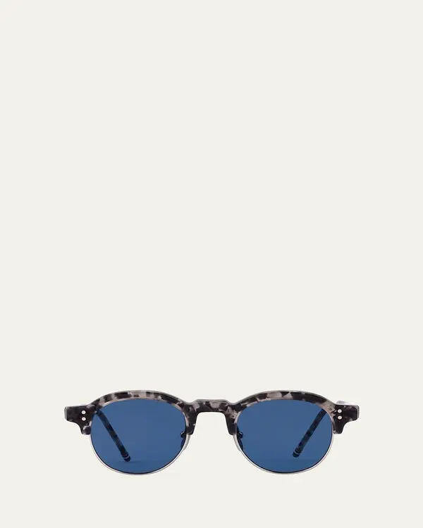 Thom Browne Oval Half-rim Sunglasses - Dark Grey
