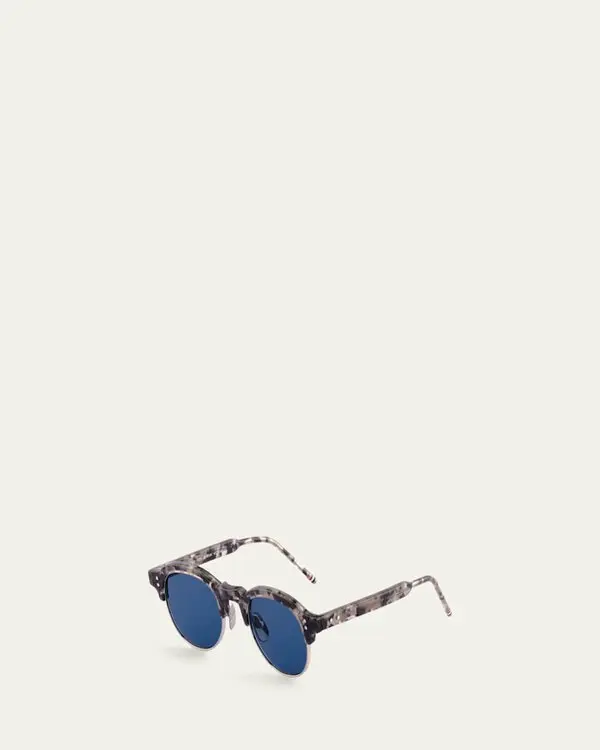 Thom Browne Oval Half-rim Sunglasses - Dark Grey