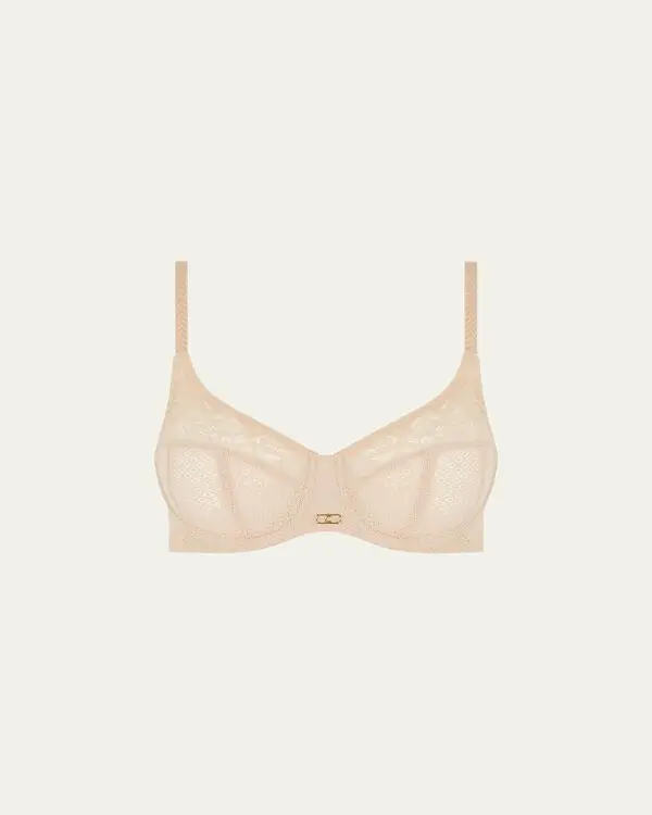Chantelle Underwire Three-part Lace Bra - Black