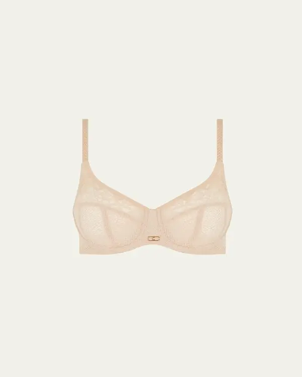 Chantelle Underwire Three-part Lace Bra - Nude Blush