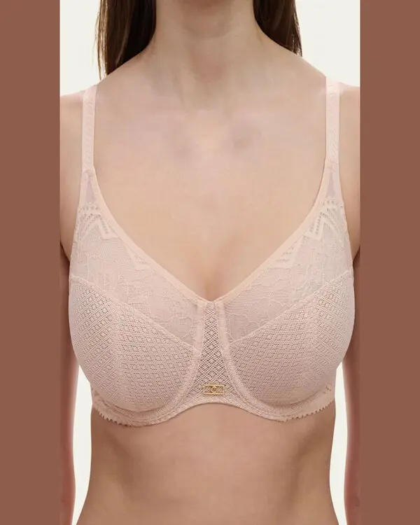 Chantelle Underwire Three-part Lace Bra - Nude Blush