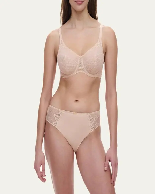 Chantelle Underwire Three-part Lace Bra - Nude Blush