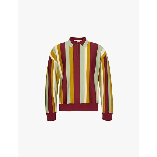 Martine Rose Vertical Stripe Spread-collar Regular-fit Stretch-woven Blend Jumper