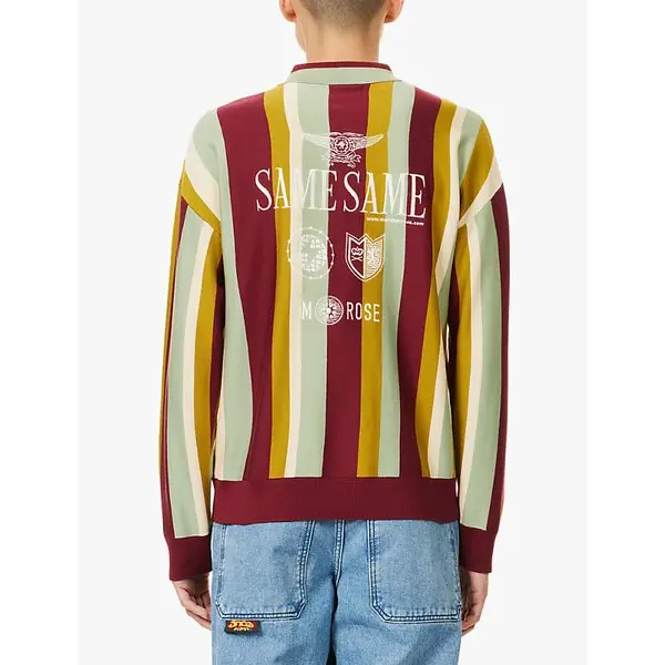 Martine Rose Vertical Stripe Spread-collar Regular-fit Stretch-woven Blend Jumper