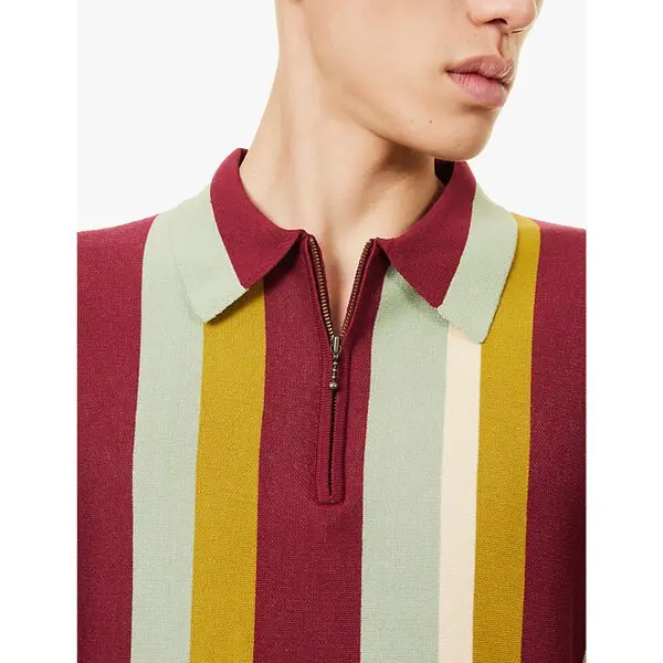 Martine Rose Vertical Stripe Spread-collar Regular-fit Stretch-woven Blend Jumper