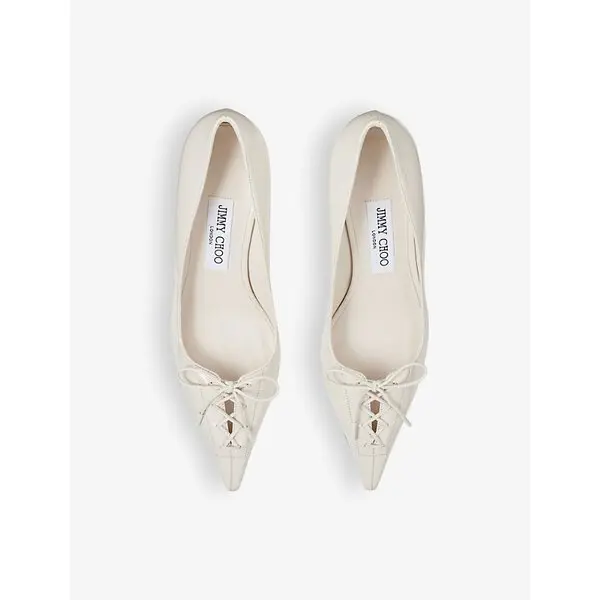 JIMMY CHOO Scarlett 50 Leather Courts - Latte