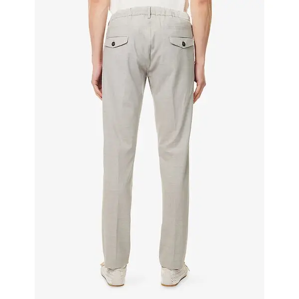 Eleventy Drawstring Pressed-crease Stretch-wool Jogging Bottoms - Gray