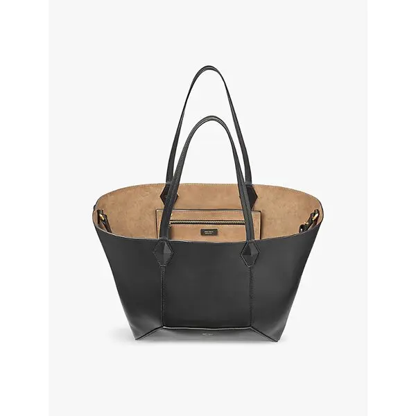 JIMMY CHOO Diamond Logo-embossed Medium Leather Tote Bag - Black
