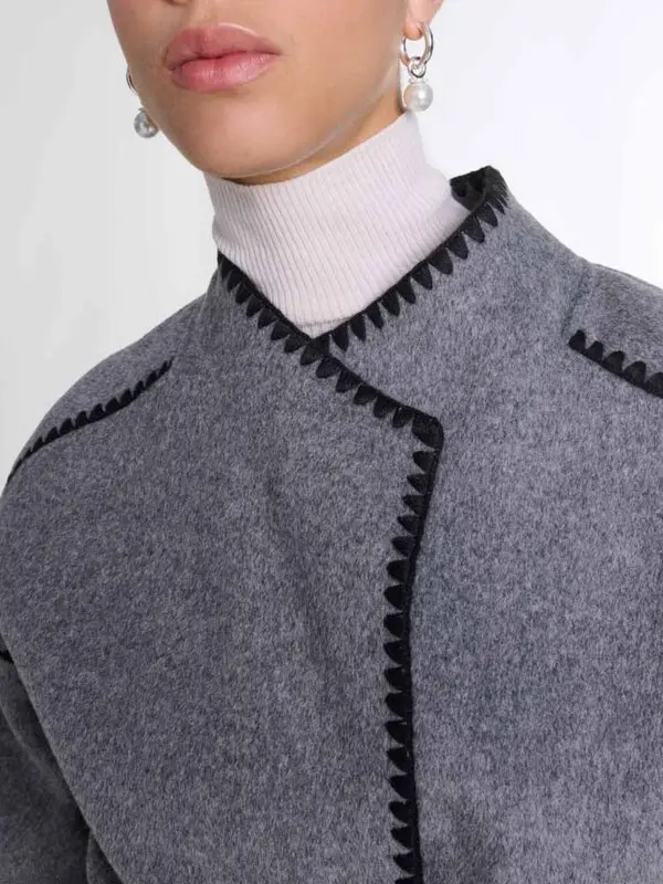 Maje Wool Cropped Coat