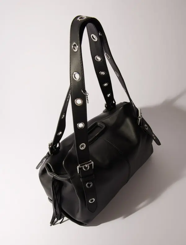 Maje Miss M Xl Leather Bag - Black