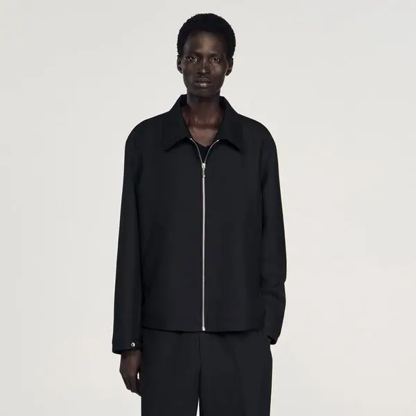 Sandro Zip-up Jacket - Black