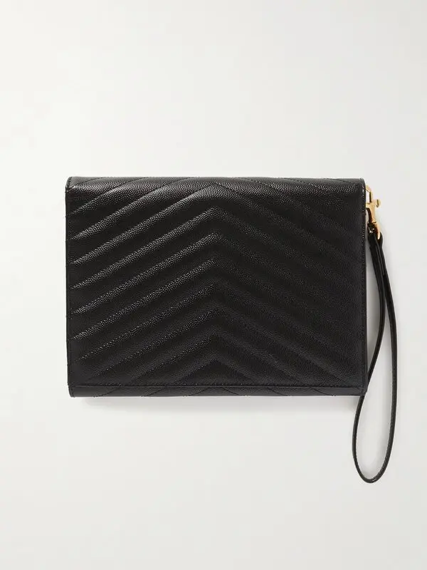 Saint Laurent Monogramme Textured-leather Pouch