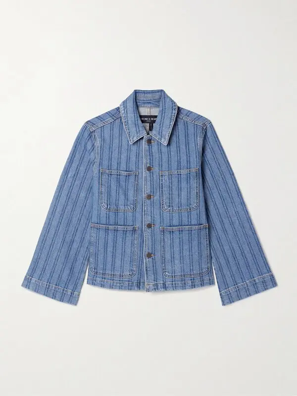 Veronica Beard Dahl Striped Denim Chore Jacket