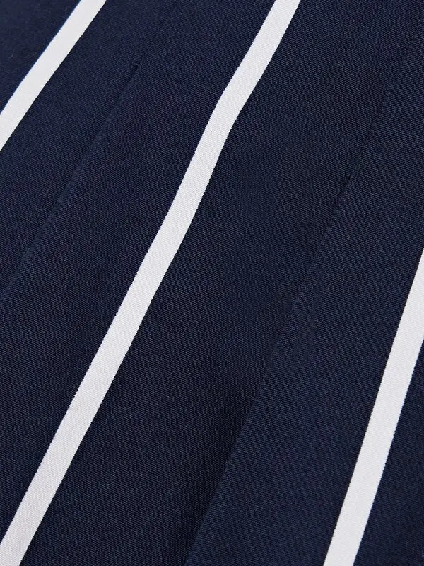 Veronica Beard Maliyah Belted Striped Cotton-blend Wide-leg Trousers