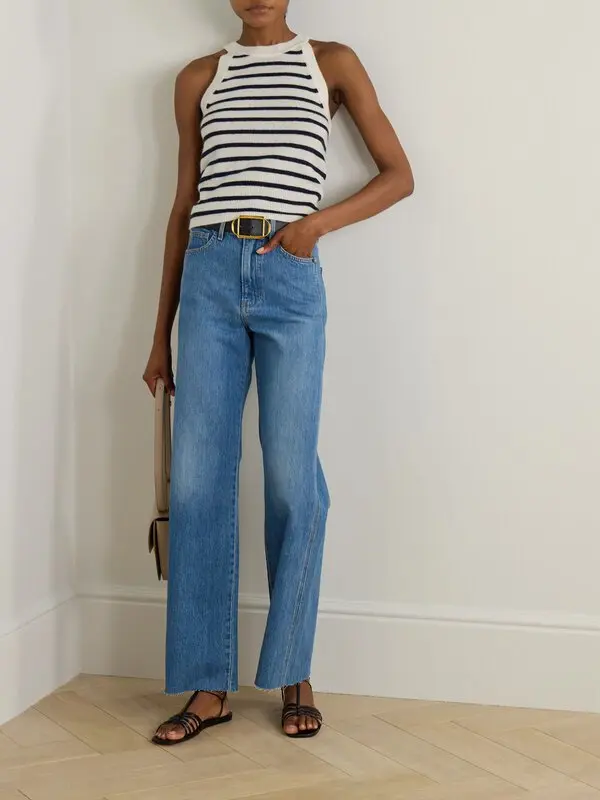 Veronica Beard Myrick Striped Cashmere Tank