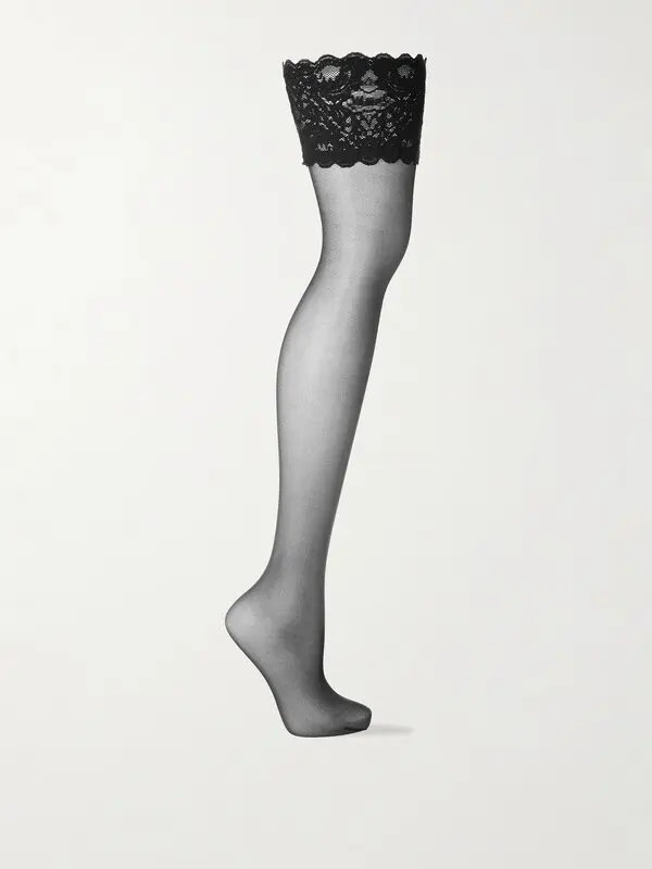 Wolford Satin Touch 20 Denier Stay-up Stockings - Black