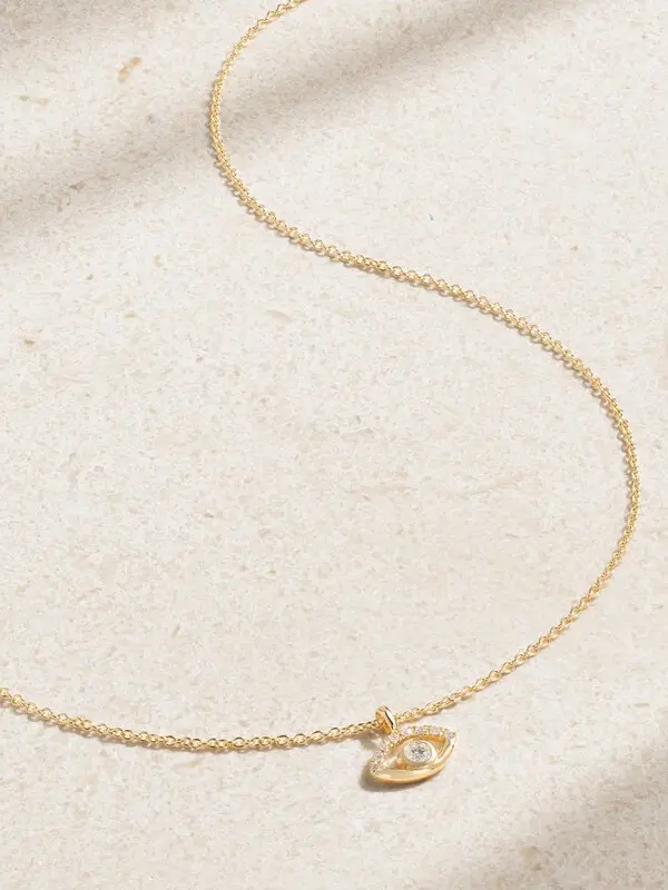 MELISSA JOY MANNING 14-karat Recycled Diamond Evil Eye Necklace - Gold