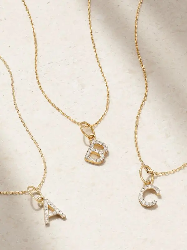 Mateo Initial Diamond Pendant Necklace - Gold