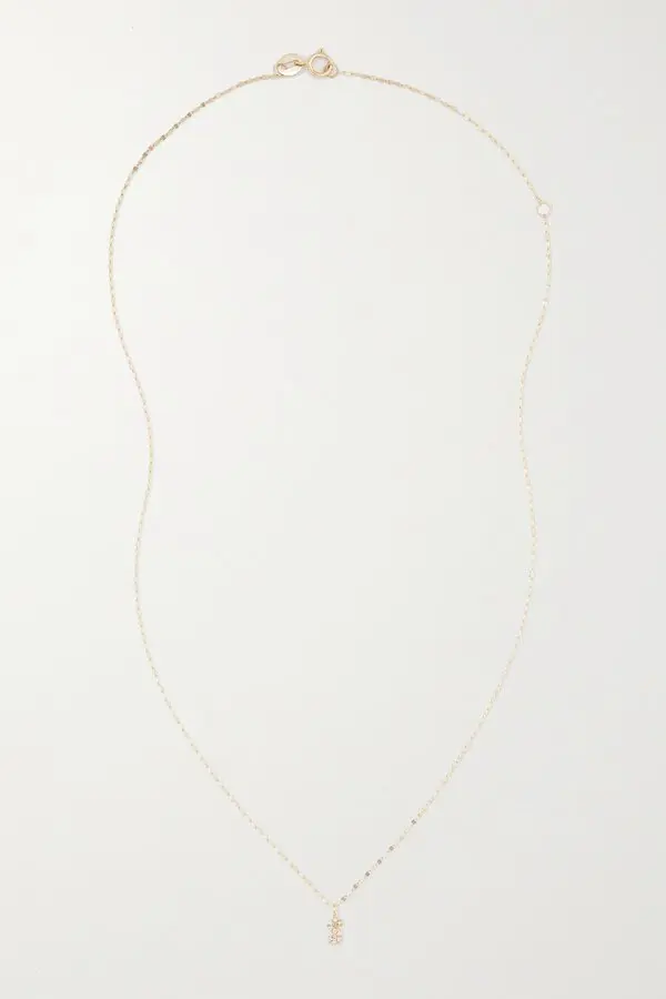 STONE AND STRAND Initial Sparkle Diamond Necklace