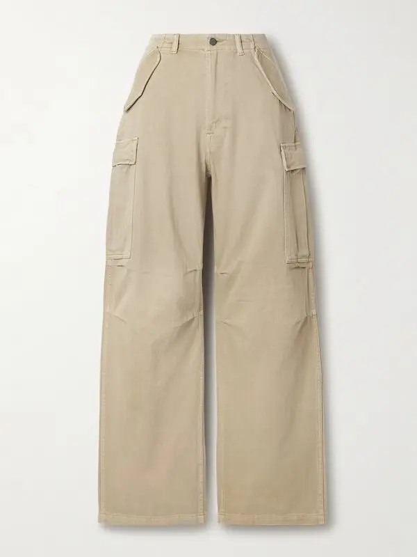 Denimist Cotton-drill Wide-leg Cargo Trousers