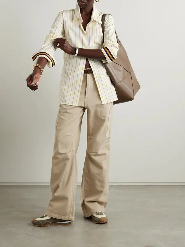 Denimist Cotton-drill Wide-leg Cargo Trousers
