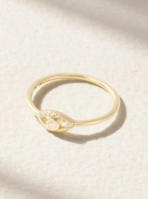 MELISSA JOY MANNING 14-karat Diamond Evil Eye Ring - Gold