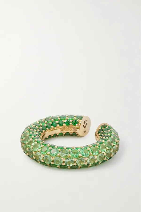EMILY P. WHEELER Net Sustain Earth Ombré 18-karat Recycled Tsavorite Ear Cuff - Gold