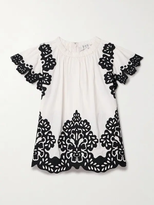 Sea Laila Appliquéd Cotton Top